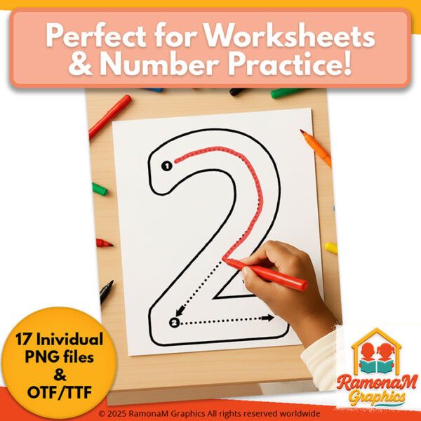 Free Number Tracing Clip Art & Font Sample | RamonaM Graphics