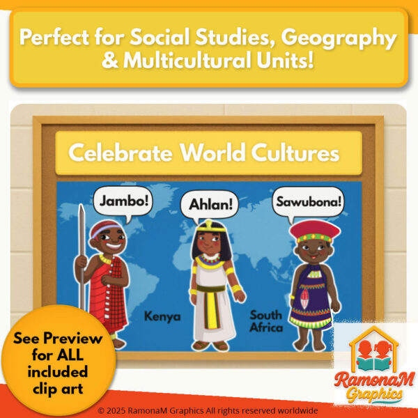 Africa Clip Art – Children of the World PNG Set