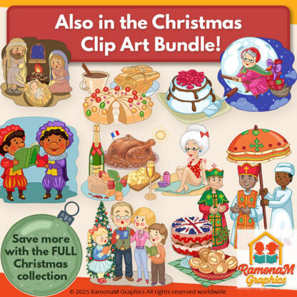 Santa Around the World Clip Art | Multicultural Christmas